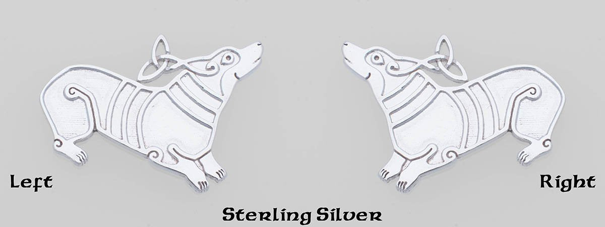Celtic Silver Pembroke Welsh Corgi on a Meander with Mineral Resin ...